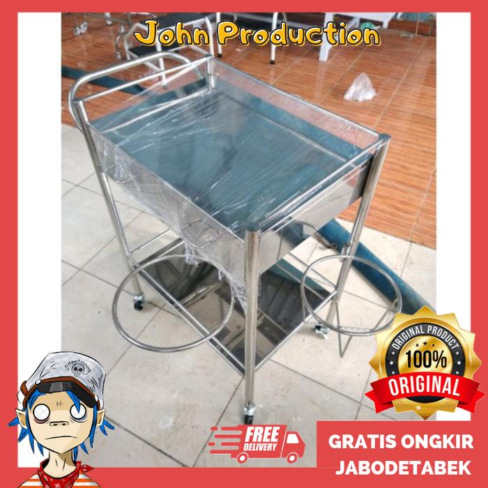 Jual Trolley Dressing + Tiang Infus / Troli Dressing RumahSakit ...