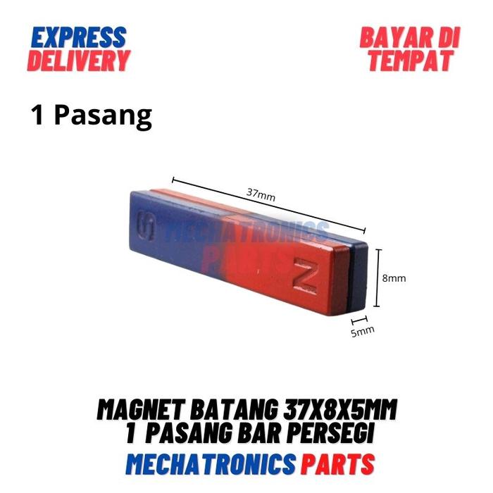 Jual Magnet Batang 37x8x5mm 1 Pasang Bar Persegi Edukasi Lab Sekolah ...