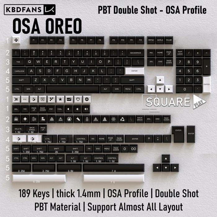 Jual OSA OREO Keycaps Set - PBT Double Shot OSA Profile - KBDFans ...
