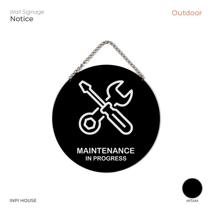 Jual Papan Tanda Maintenance in Progress - Akrilik Hitam Rantai 20 cm ...