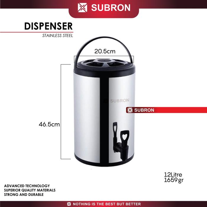Jual Subron Water Jug Dispenser WTJ-12L 12 Liter Stainless Steel - Kota ...