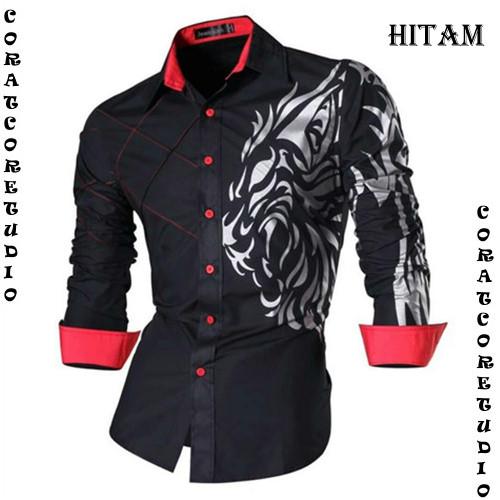 Jual Hem Cowok Jumbo Big Size Panjang Sablon Singa HIJAU ARMY TUA X ...
