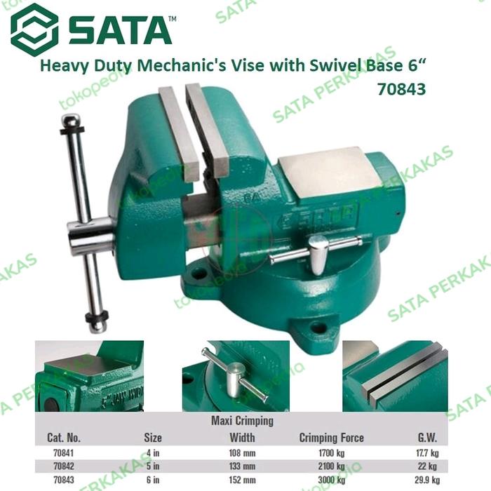 Jual RAGUM CATOK MEJA BESI 70843 MECHANICS BENCH VISE 6" INCH SATA ...