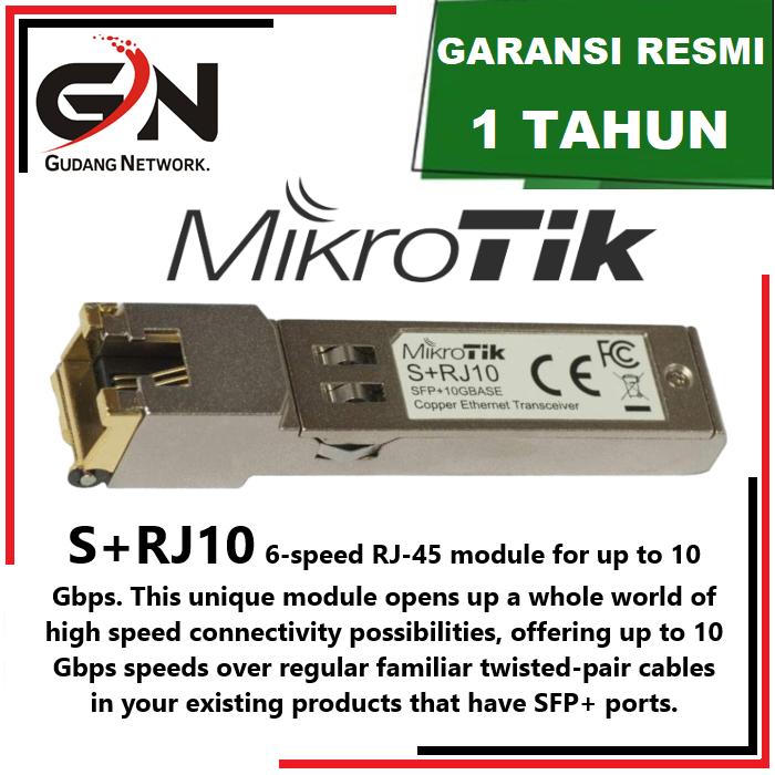 Jual Mikrotik S+RJ10 SFP module 10Gbps / SFP Transceiver 10 GB ( S+RJ10 ...