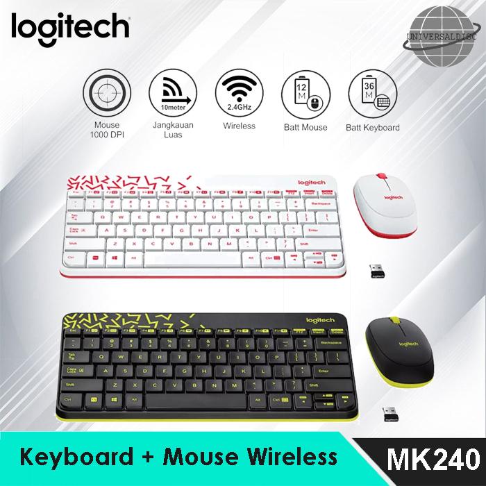 Jual Logitech MK240 Wireless Keyboard dan Mouse Original - Hitam ...