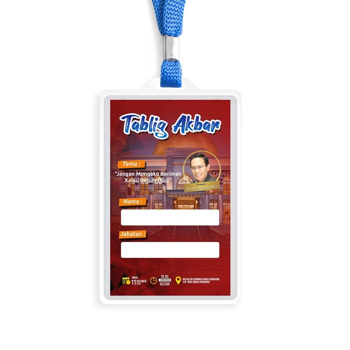 Jual Plastik Name Tag plastik mika idcard kantong panitia Tebal 0, 09 ...