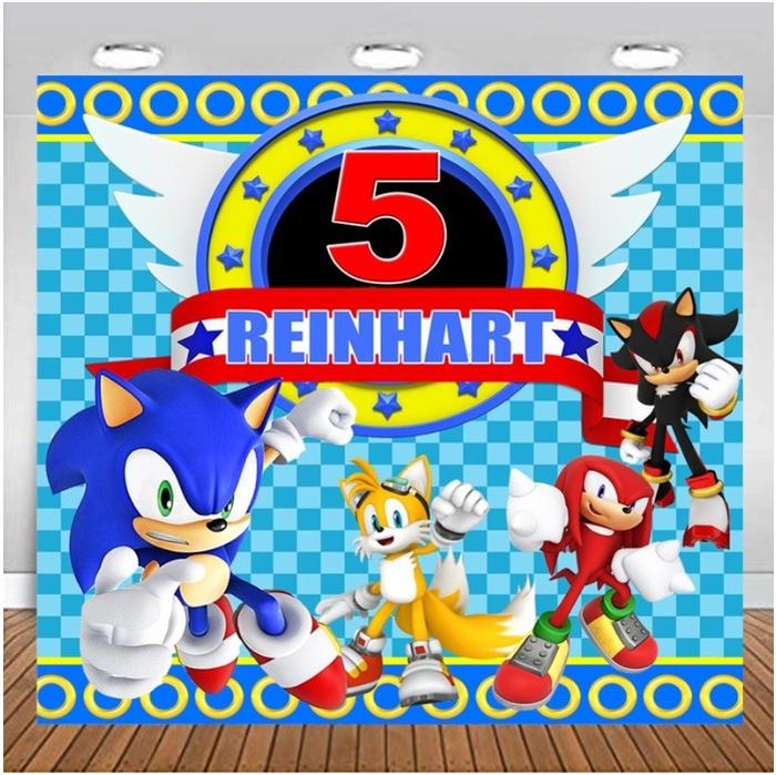 Jual Banner Flexi Birthday/ Backdrop Hiasan Dinding Ulang Tahun - Sonic ...