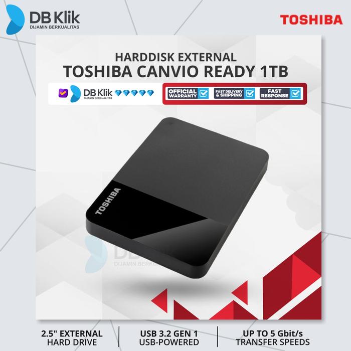 Harddisk External TOSHIBA Canvio Ready 1TB USB 3.2 2.5"