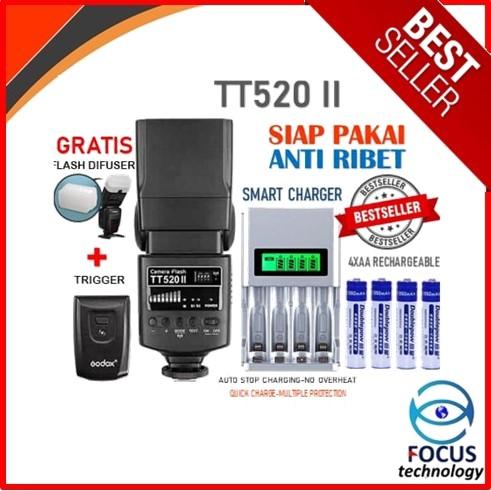 Jual Godox TT520 II FREE Wireless Trigger Universal Speedlite Flash ...