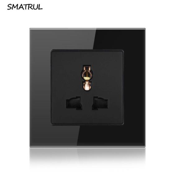 Jual Smatrul Saklar Universal Soket Dinding Black Wall Power Socket ...