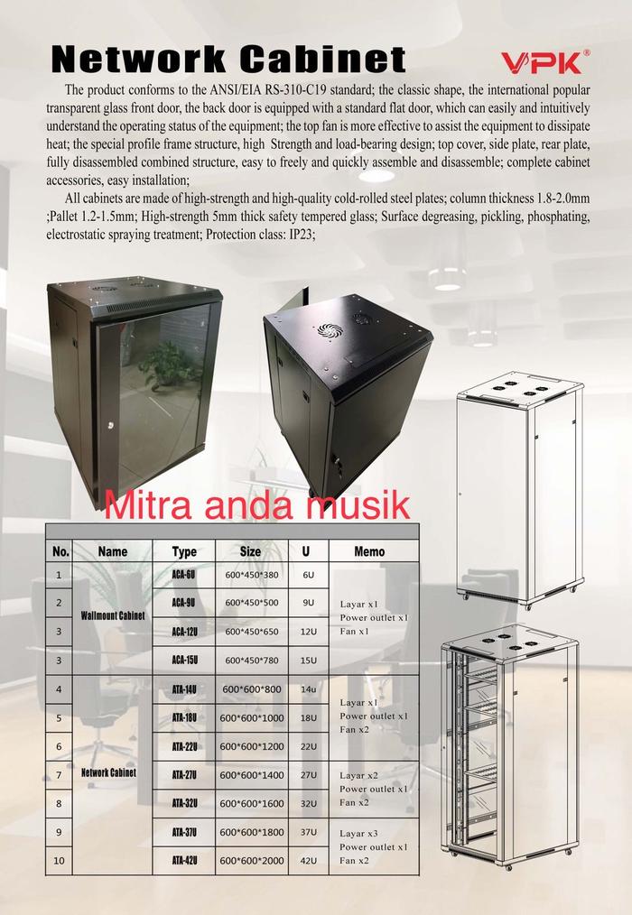 Jual Rak sound system plat besi kaca cabinets ata22u roda - Jakarta ...