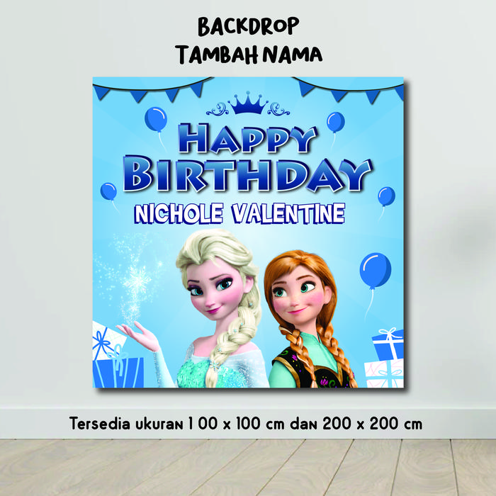 Jual BACKDROP FROZEN ELSA ANNA BACKGROUND BANNER SPANDUK HAPPY BIRTHDAY ...