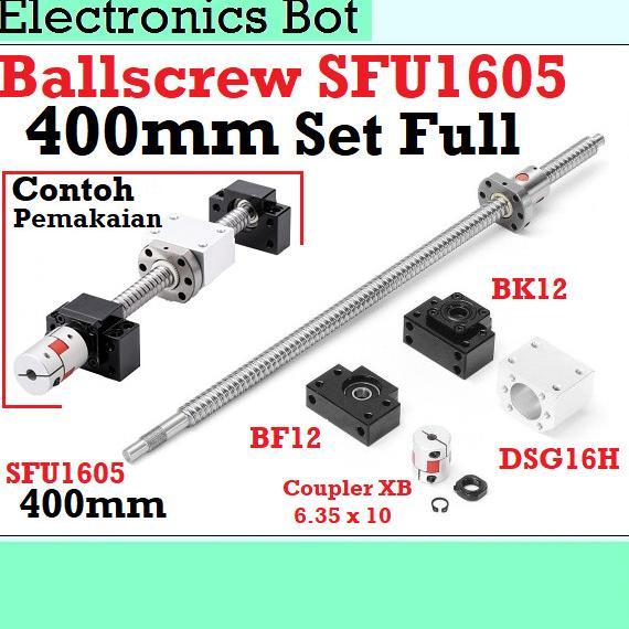 Jual [EBS] Ballscrew Ball screw SFU1605 1605 400mm BK BF12 Nut Set Komplit - Jakarta Utara ...