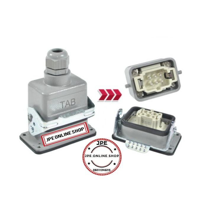 Jual Steker + Stop Kontak Heavy Duty Connector 6 Pin HDC-HE-06-2 IP65 - Jakarta Pusat - JPE ...