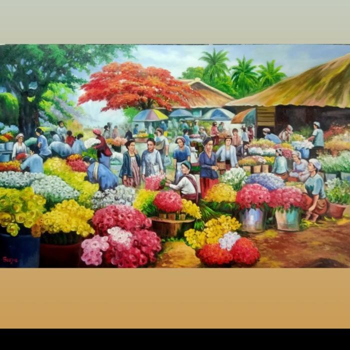 Jual Lukisan Bunga + Frame - Kota Bandung - FaridArtGalery | Tokopedia