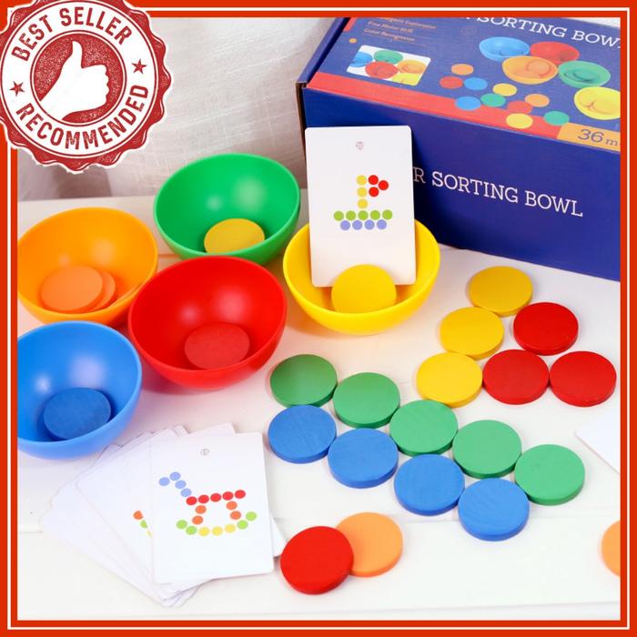 Jual COLOR SORTING FREE BOWL classification mainan edukasi warna brain ...