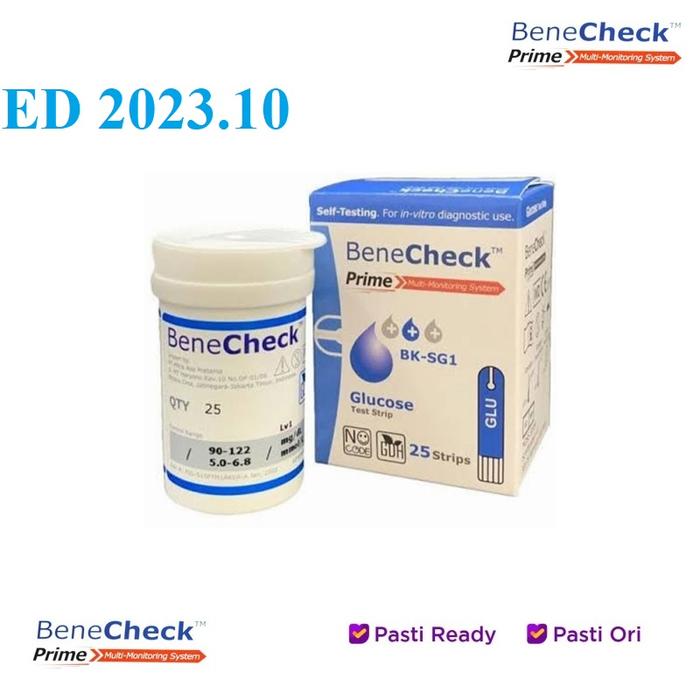 Jual Test Strip Gula Darah /Glucose Khusus Benecheck Prime isi 25 ...