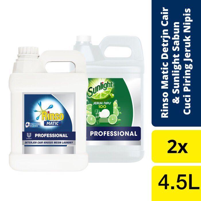 Jual Rinso Matic Detrjn Cair 5l & Sunlight Sabun Cuci Piring Jeruk Nipis 5l Di Seller Yama ...