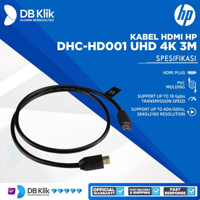 Jual Kabel HDMI HP DHC-HD001 UHD 4K 3Meter- Cable HDMI HP DHC HD001 3 Meter