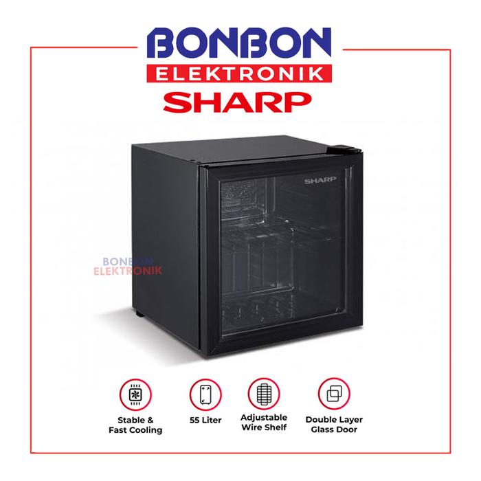 Promo Sharp Mini Showcase Display Cooler 55L SCH-50X-FS / SCH50XFS ...