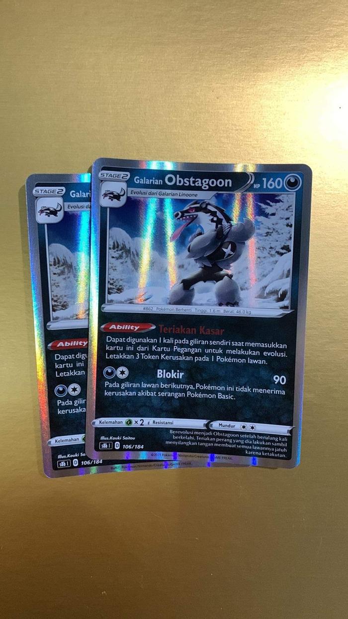 Jual galarian obstagoon Kartu HOLO pokemon tcg indonesia card charizard ...
