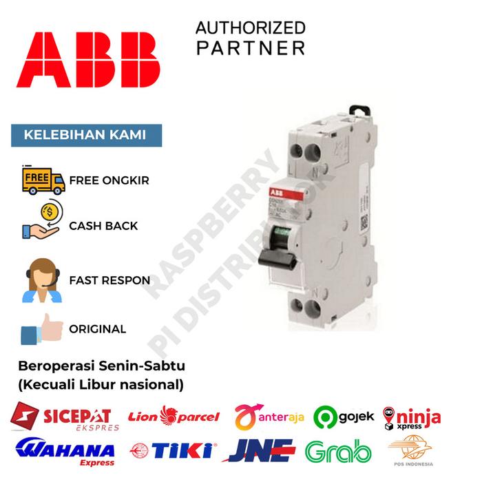 Jual ABB RCBO SLIM MCB + ELCB 16 AMPERE 2 POLE 6kA 30MA 230-240VAC - Jakarta Barat - Raspberry ...