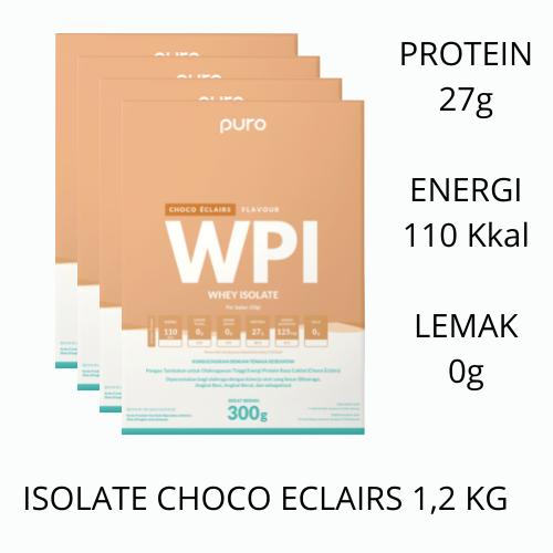 Jual Whey Protein Isolate WPI PURO Susu Gym Fitness BPOM Halal - 1,2 Kg - Choco Eclairs - Kota ...