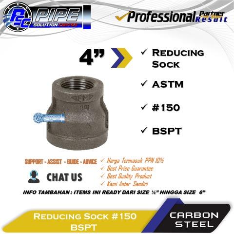 Jual REDUCING SOCKET PIPE PIPA BESI HITAM DRAT BSPT 4" 6" - 4" X 3" - Kab. Bekasi - PIPE ...