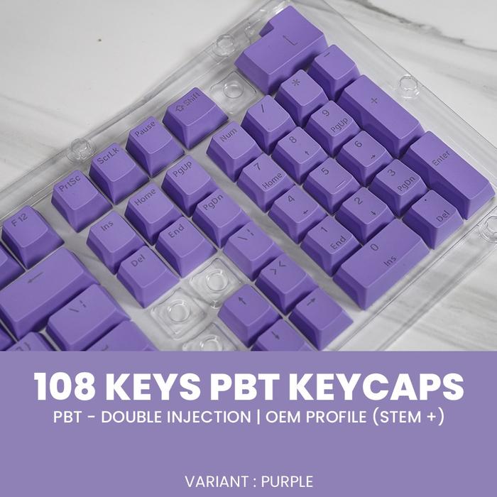 Jual Keycaps 108 PBT - Double Injection - Ungu - Kota Samarinda - XFun ...