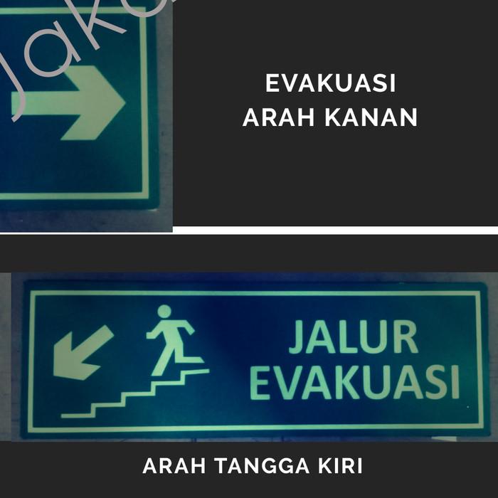 Jual Jalur Evakuasi | Exit Sign akrilik (GLOW IN THE DARK) ukuran 20 x 10 cm - tangga kiri ...