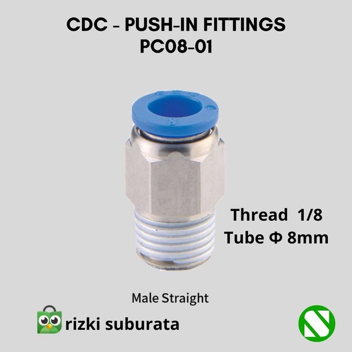 Jual Fitting Pneumatic – CDC Pneumatics Korea – Seri PC - Male Straight - PC08-01 - Jakarta ...