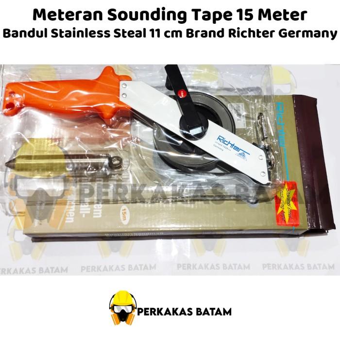 Jual Meteran Sounding Tape 15 meter Ritcher Bandul 11cm Oil Minyak SS ...