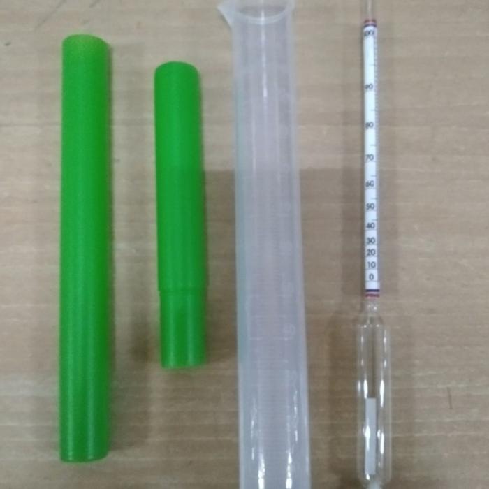 Jual Alat Ukur Kadar Alkohol + Gelas Ukur Tabung 100 Ml/alcohol Meter ...