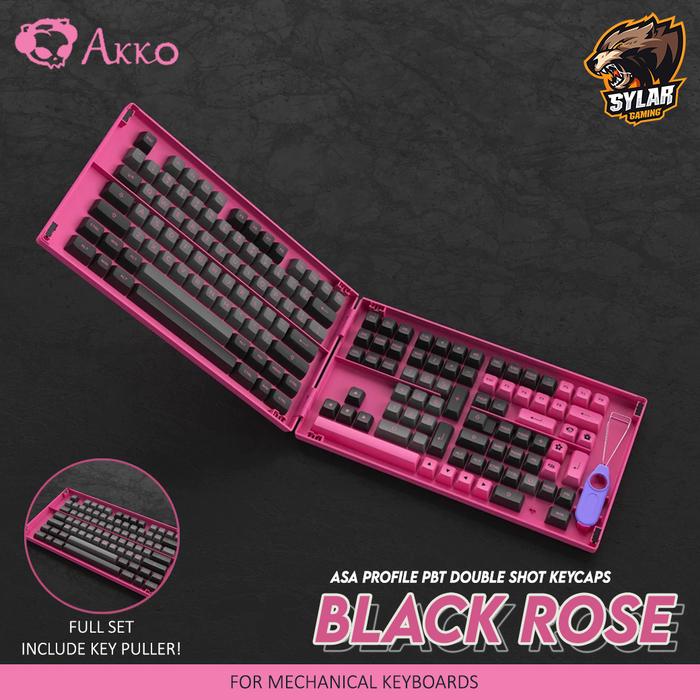 Jual Akko Black & Rose PBT Double-shot Keycaps 197 Set ASA Profile ...