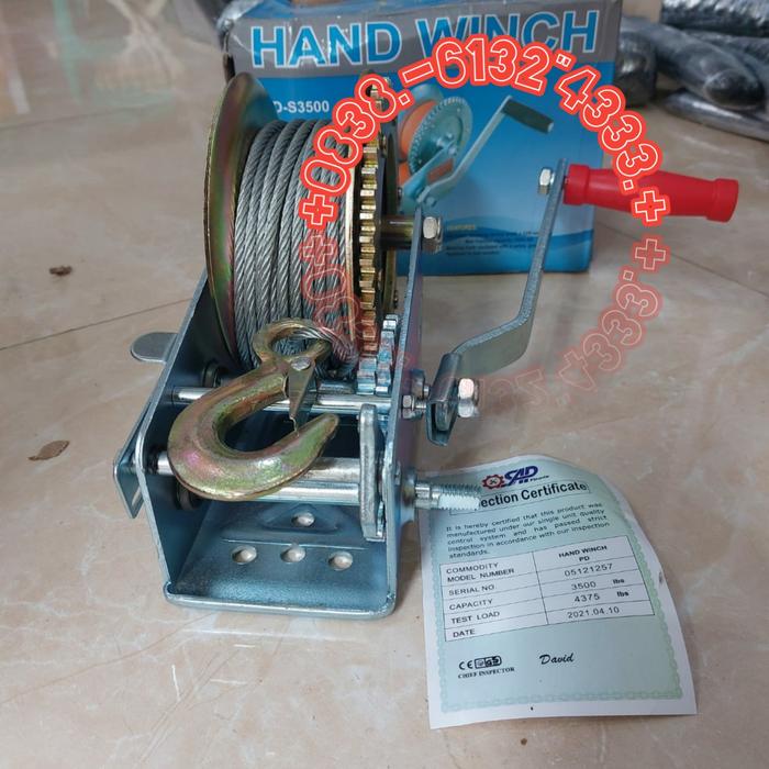 Jual sap hand winch katrol manual tangan /mesin derek tangan manual ...
