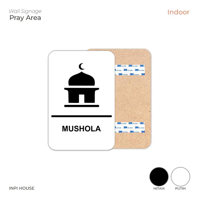 Jual pray area sign - mushola sign - papan tanda musola - coklat terang ...