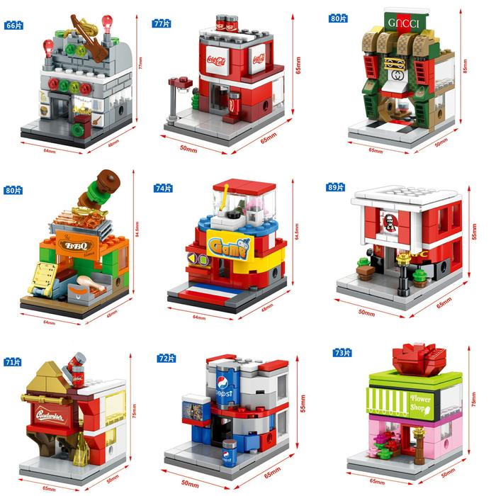 Jual Mainan Lego Block Stand Makanan, Mini Food Stand And Shop Cart ...