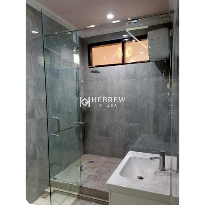 Jual GLASS SHOWER BOX Pintu Sekat Partisi Kaca Kamar Mandi Tempered (2 ...