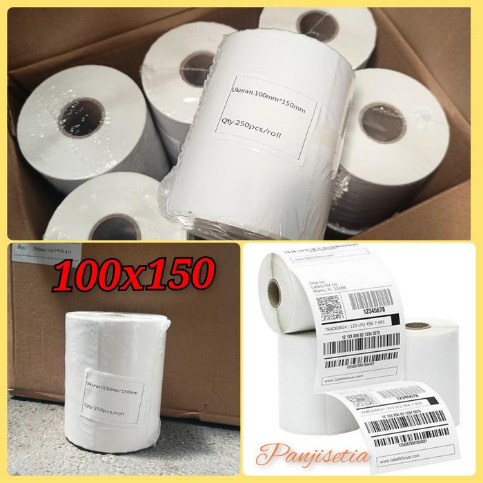 Jual Label Barcode 100 x 150 Kertas Sticker Thermal Resi 100x150mm 250pcs - Kota Bandung ...