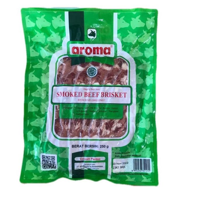 Jual Aroma Smoked Beef Brisket ( Beef Belly Bacon ) 250 Gram - Kota ...