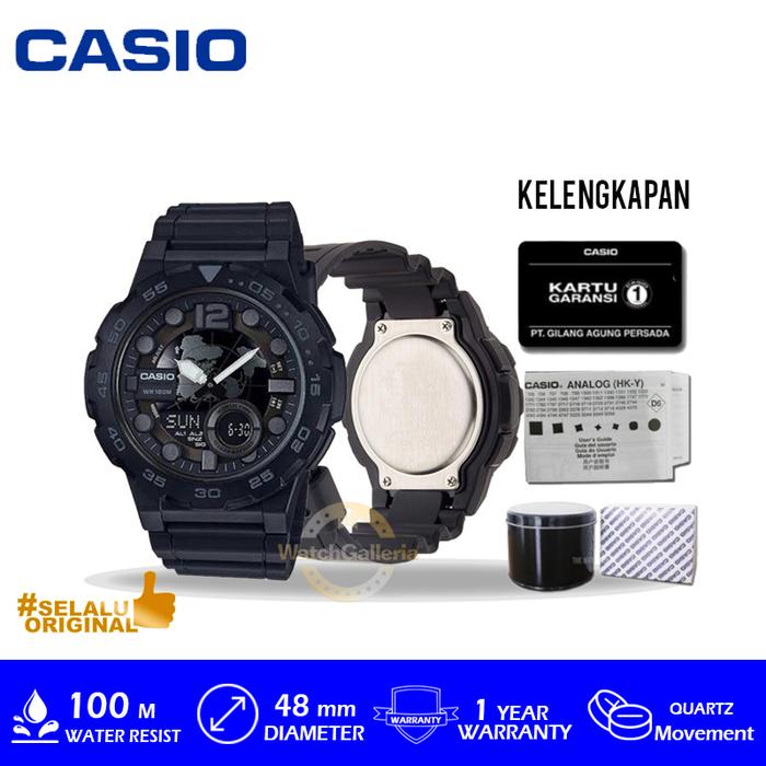 Promo Casio GENERAL AEQ-100W-1BVDF with BOX Kaleng Bergaransi Resmi ...