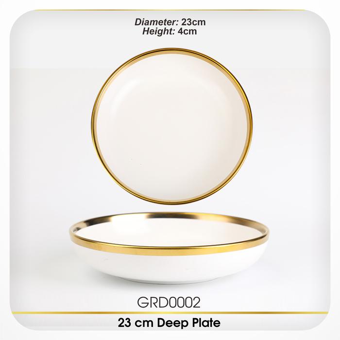 Jual WHITE - PIRING NORDIC MANGKOK MAKAN KERAMIK CERAMIC GOLD RIM BOWL ...