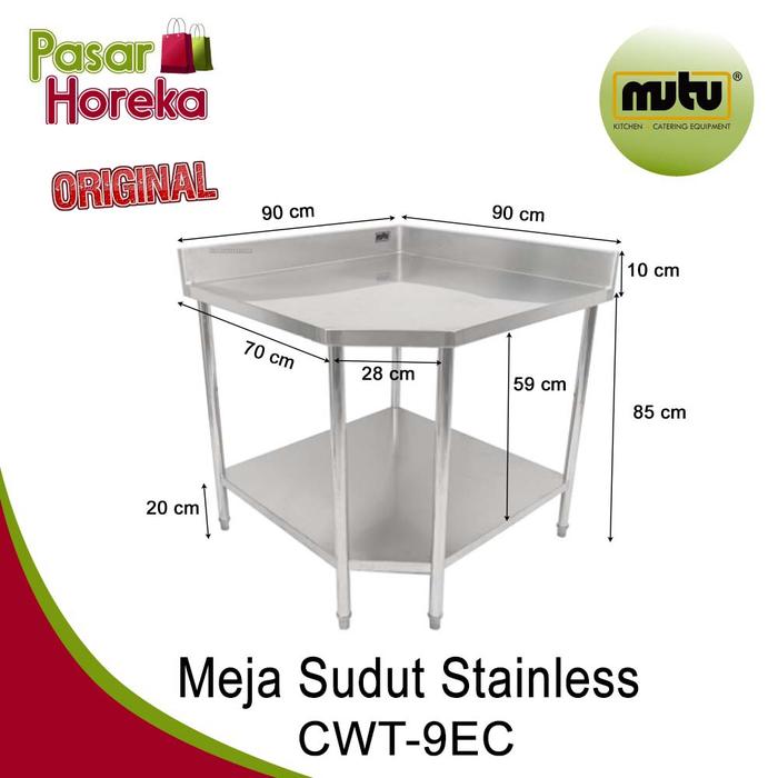 Jual Working Table Stainless Steel / Meja Kerja Sudut Segitiga Ukuran ...