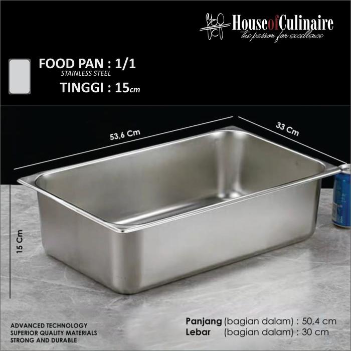 Jual Food Pan Stainless 1/1 Tinggi 15 cm Gastronom Pan - Kota Bandung - houseofculinaire | Tokopedia