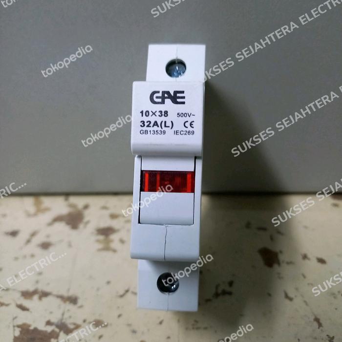 Jual fuse holder tempat sekring 10x38 32A 500v GAE plus indikator ...