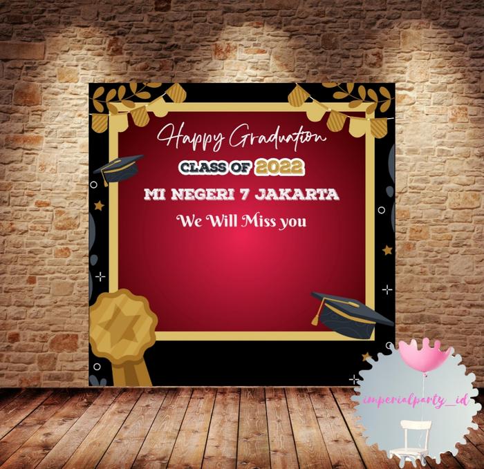Jual Custom Graduate Backdrop Banner Spanduk School Graduation Merah ...