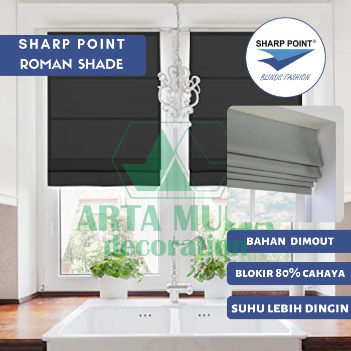 Jual Roman Shade Indoor Sharp Point BLACKOUT 6095 Tirai Minimalis Lipat ...
