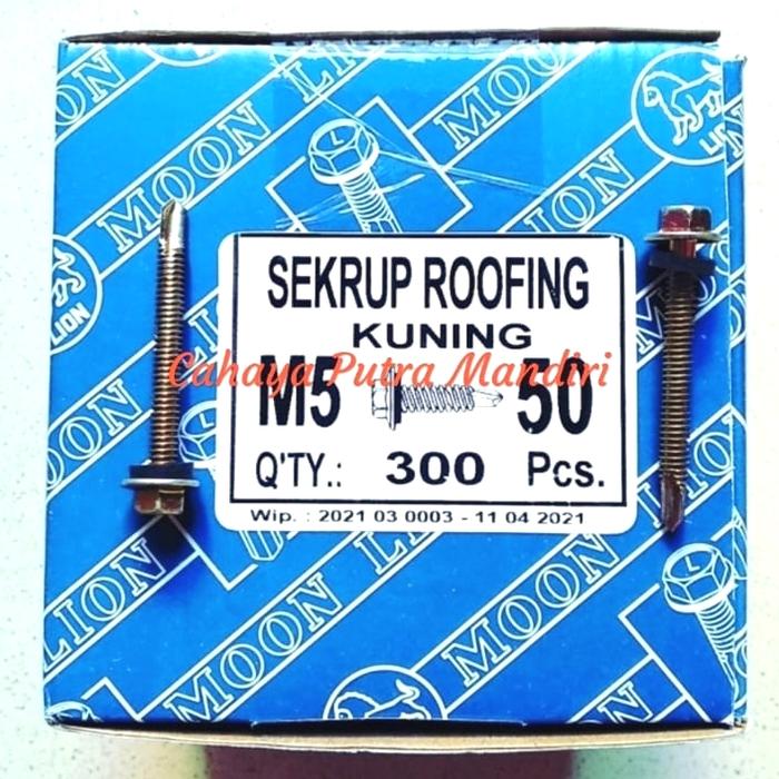 Jual Sekrup Roofing 12x50 MOON LION/ Sekrup Roofing Kuning 5 CM MOON ...