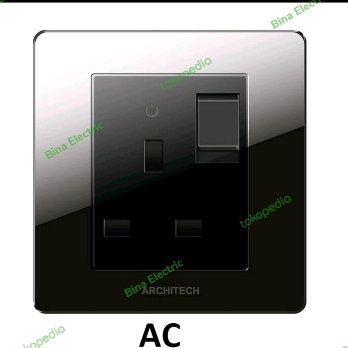 Jual Stopkontak AC Architech Diamond V16-C12 Black / Stop Kontak AC ...