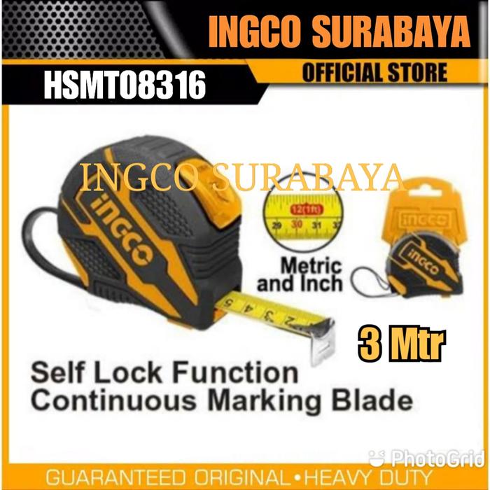 Jual INGCO HSMT08316 STEEL MEASURING 3M METERAN ALAT UKUR BESI 3 M METER - Kota Surabaya - INGCO ...